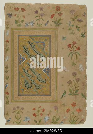 Sample of Persian Calligraphy from a Mughal Album Ali Haravi. Sample of ...