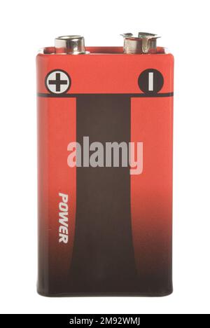 9 volts battery on white Stock Photo - Alamy