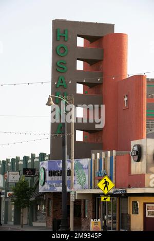 Bellflower, California, USA - May 2, 2021: Afternoon sun shines on ...