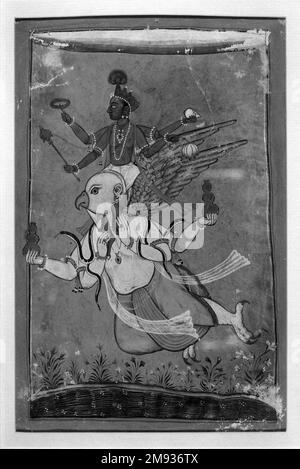 Vishnu on Garuda Indian. Vishnu on Garuda, ca. 1725 or earlier. Opaque ...