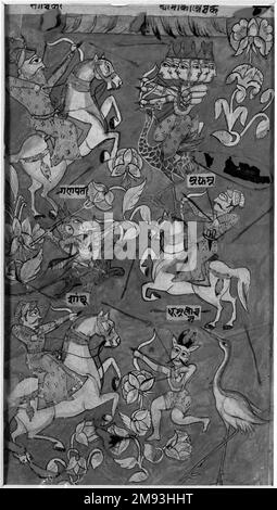 Battle Scenes from a Bhagavata Purana Series Indian. Battle Scenes from ...