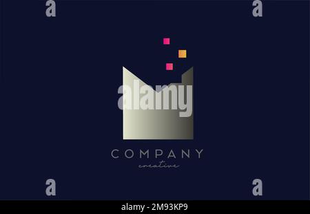 A grey pink yellow alphabet letter logo icon design. Creative template ...