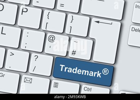 A registered trademark concept PC computer keyboard 3d illustration ...