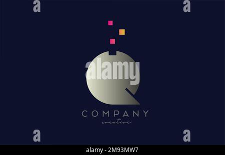 N grey pink yellow alphabet letter logo icon design. Creative template ...