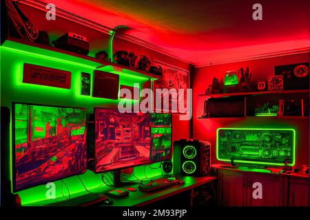 background, streamer background, streamer room, interior, inside ...