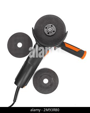 Compact grinder. Angle grinder isolated on a white background Stock ...