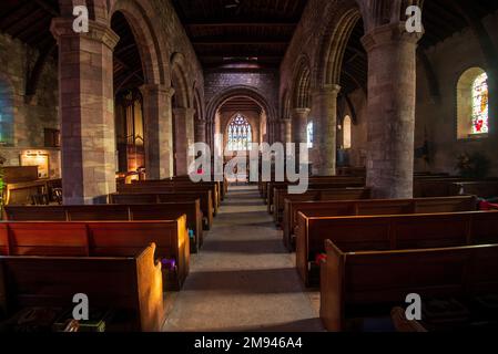The interior of St Cuthbert's Church, Norham, north Northumberland ...