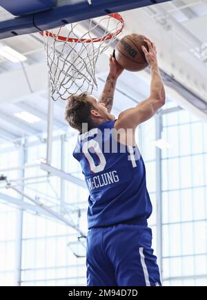 Wilmington, DE, USA. 16th Jan, 2022. Delaware Bluecoats Head Coach COBY ...
