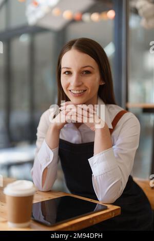 Concept of profession with young woman waitress Stock Photo - Alamy