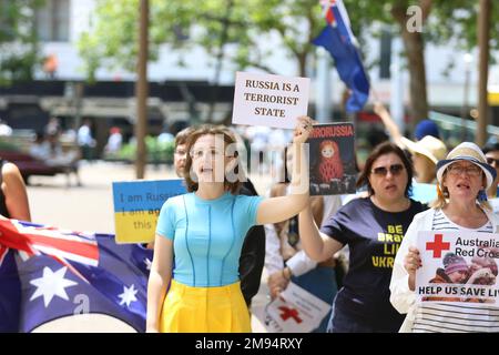 Sydney, Australia. 17th January 2023. Ukrainians and their supporters ...