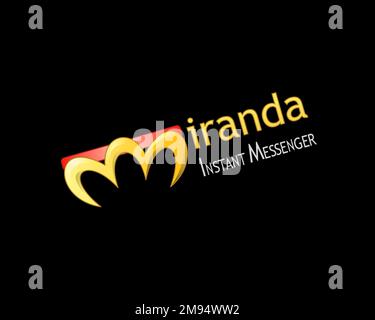Miranda IM, rotated logo, black background B Stock Photo - Alamy