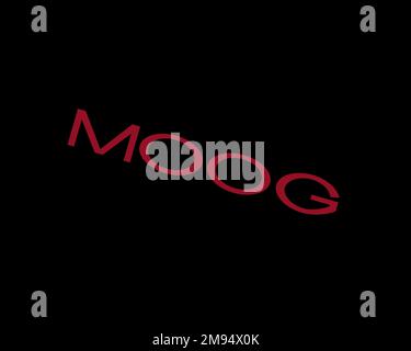 Moog Inc. rotated logo, black background Stock Photo - Alamy