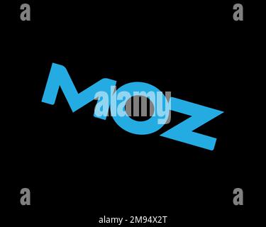 Moz marketing software, rotated logo, black background Stock Photo - Alamy