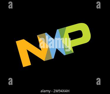 NXP Semiconductors, rotated logo, black background B Stock Photo - Alamy