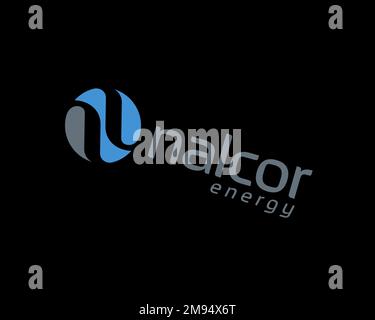 Nalcor Energy, rotated logo, black background Stock Photo - Alamy