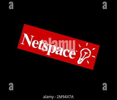 Netspace, rotated logo, black background Stock Photo - Alamy