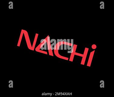 Nachi Fujikoshi, rotated logo, black background Stock Photo - Alamy