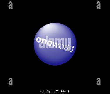 Oneworld, rotated logo, black background Stock Photo - Alamy
