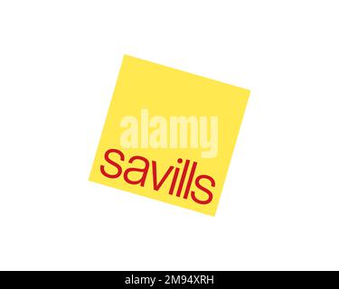Savills North America, rotated logo, white background Stock Photo - Alamy
