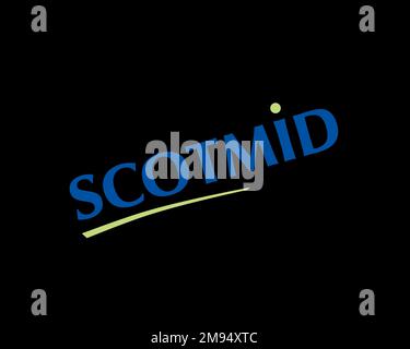 Scotmid, Rotated Logo, Black Background B Stock Photo - Alamy