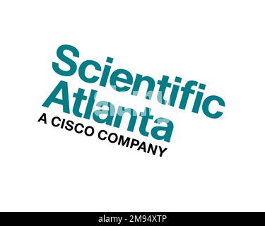 Scientific Atlanta, rotated logo, white background Stock Photo - Alamy