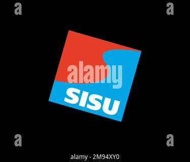 Sisu car, rotated logo, black background Stock Photo - Alamy