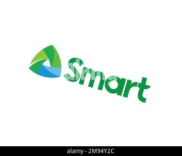 Smart Communications, Rotated Logo, White Background Stock Photo - Alamy