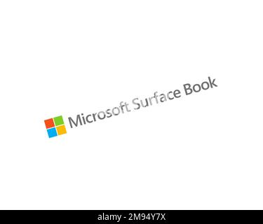 Surface Book, rotated logo, white background B Stock Photo - Alamy