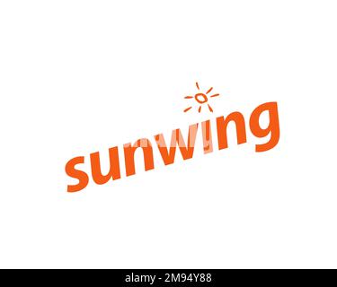Sunwing Airline, rotated logo, white background B Stock Photo - Alamy