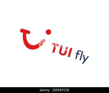 TUI fly Germany, rotated logo, black background Stock Photo - Alamy