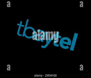 Tbaytel, rotated logo, black background Stock Photo - Alamy