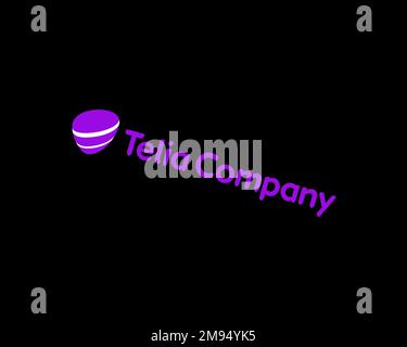 Telia Company, rotated logo, black background Stock Photo - Alamy