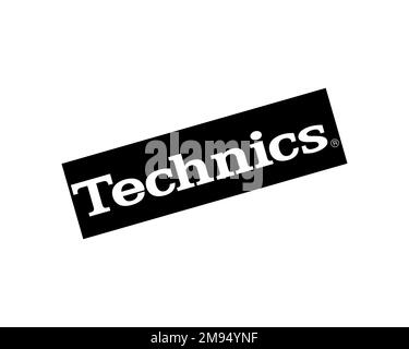 Technics brand, rotated logo, white background B Stock Photo - Alamy