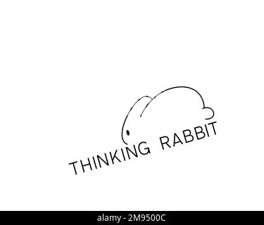 Thinking Rabbit, Logo, White background Stock Photo - Alamy