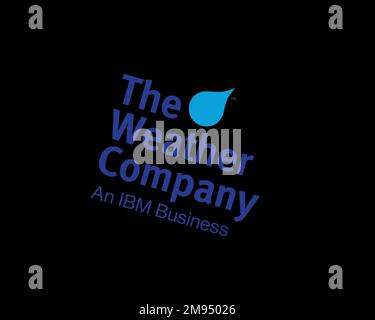 The Weather Company, Rotated Logo, Black Background Stock Photo - Alamy