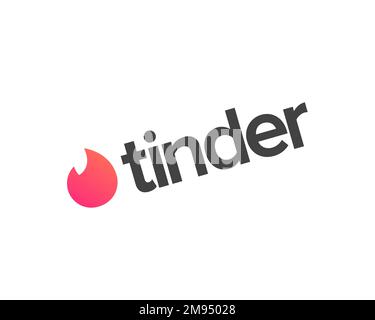 Tinder app, Logo, White background Stock Photo - Alamy