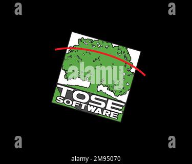 Tose company, rotated logo, black background Stock Photo - Alamy