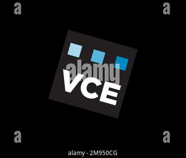 VCE company, rotated logo, black background Stock Photo - Alamy