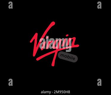 Virgin Mobile Chile, rotated logo, white background Stock Photo - Alamy