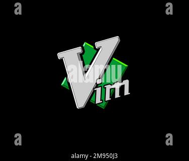 Vim text editor, rotated logo, white background Stock Photo - Alamy