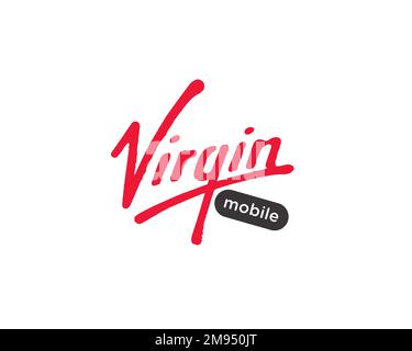 Virgin Mobile USA, rotated logo, white background Stock Photo - Alamy