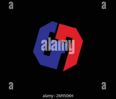 Van der Giessen de Noord, rotated logo, black background Stock Photo ...