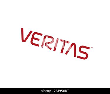 Veritas Technologies, rotated, white background, logo, brand name Stock ...