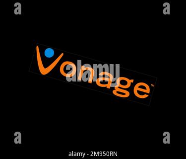 Vonage, rotated logo, black background Stock Photo - Alamy