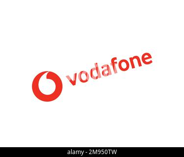 Vodafone, rotated logo, white background B Stock Photo - Alamy
