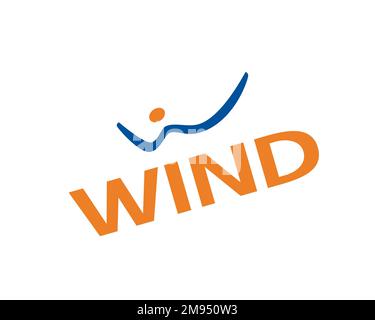 WIND Italy, rotated logo, white background B Stock Photo - Alamy