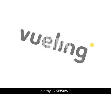 Vueling, rotated logo, white background Stock Photo - Alamy