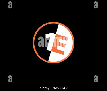 1E, rotated logo, black background Stock Photo - Alamy