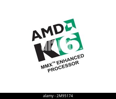 AMD K6, rotated logo, white background B Stock Photo - Alamy