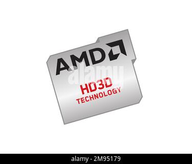 AMD HD3D, rotated logo, white background B Stock Photo - Alamy